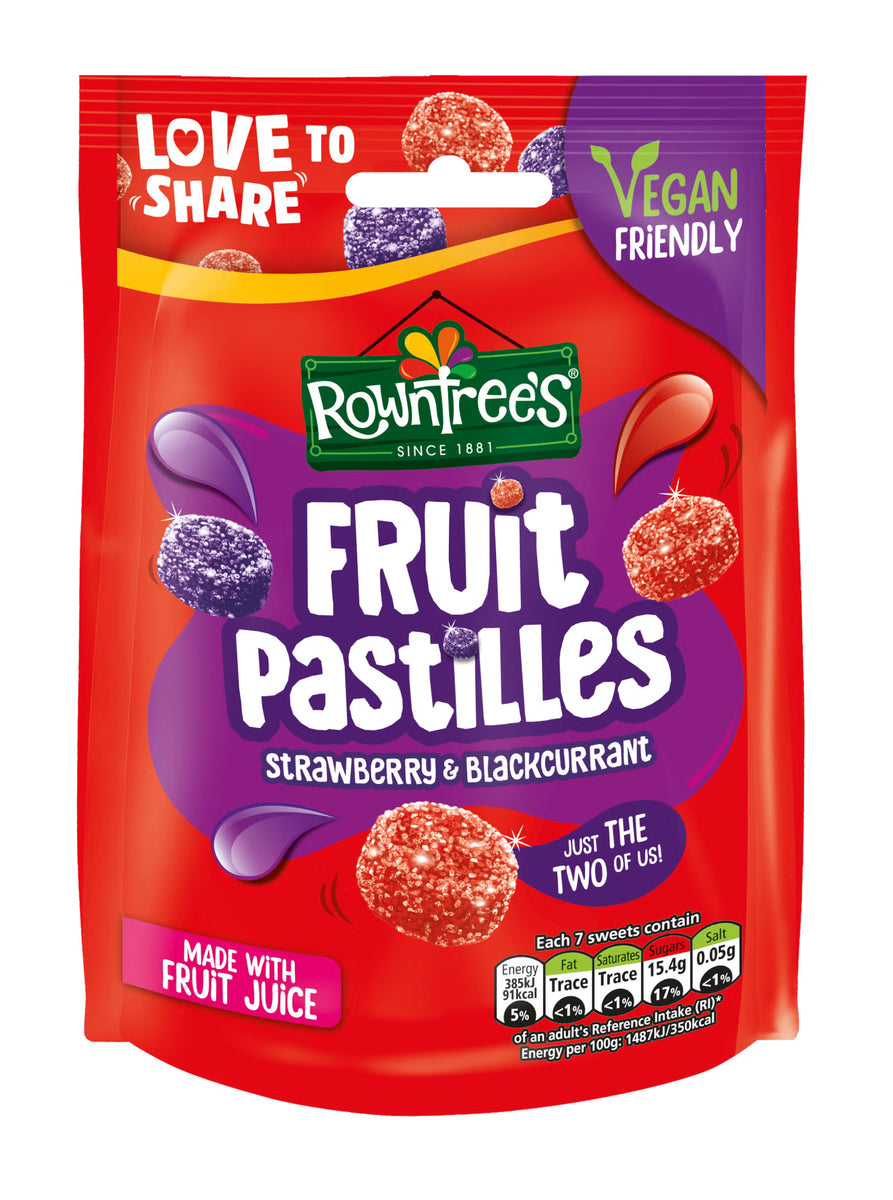 Rowntree's Fruit Pastilles Strawberry & Blackcurrant Sharing Pouch 143 ...